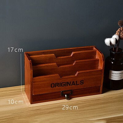 Multifunctional Desktop Storage Box Wooden Office ... – Grandado
