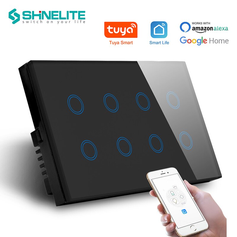 UK Wifi 8 Gang Touch Light Smart Wall Switch, Tuya... – Vicedeal