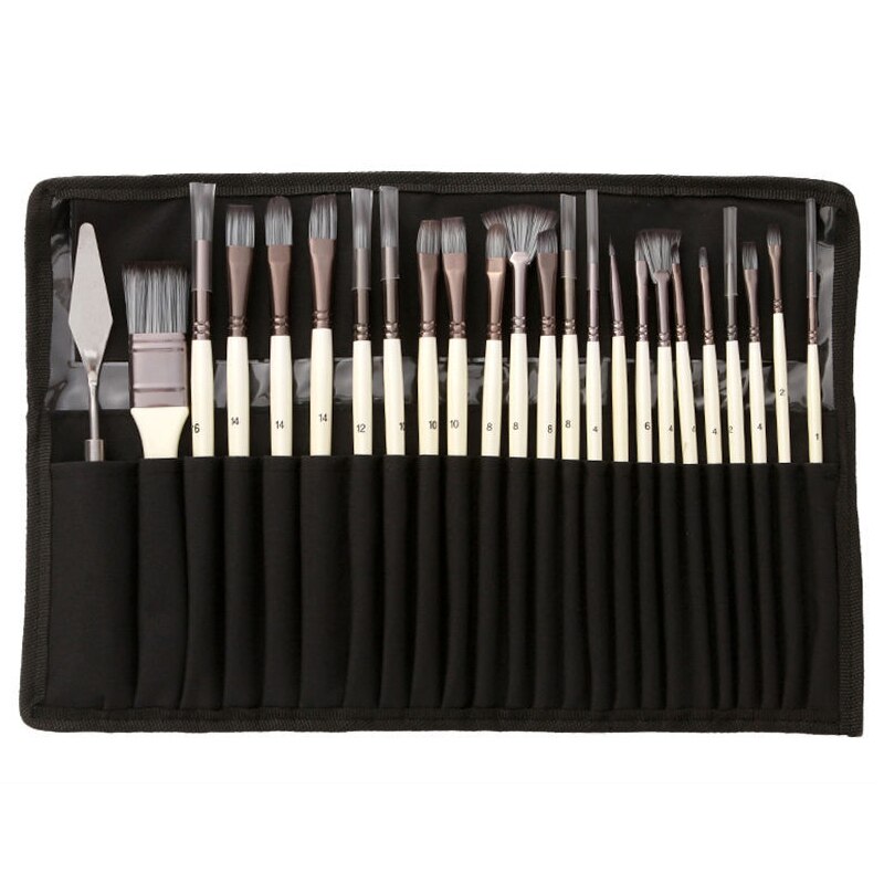 24Pcs/Pack Nylon Hair Watercolor Paint Brush Sets ... – Vicedeal