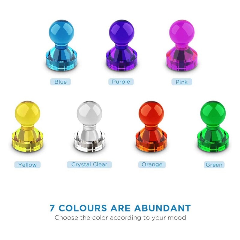 56 Pack Push Pin Magnets,7 Assorted Color Magnetic... – Grandado