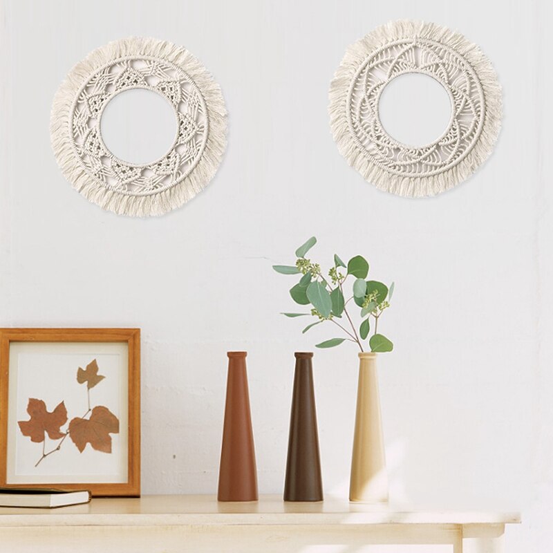 Bohemian Omzoomd Muur Frame Tapestry Macrame Cerem... – Grandado