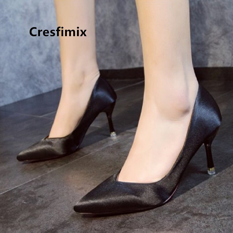 Cresfimix Women Sweet Black Classic High Heel Shoe... – Grandado