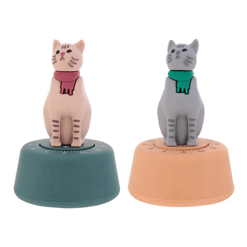 2Pcs Cat Kitchen Timer Cooking Countdown Mechanica... – Grandado
