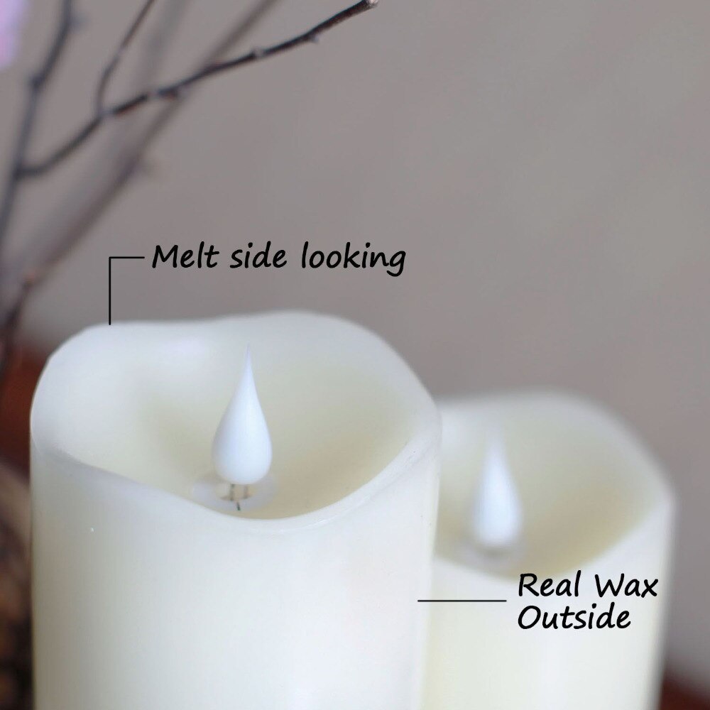 GiveU 3D Led Candle Flameless Real Wax LED Pillar ... – Vicedeal