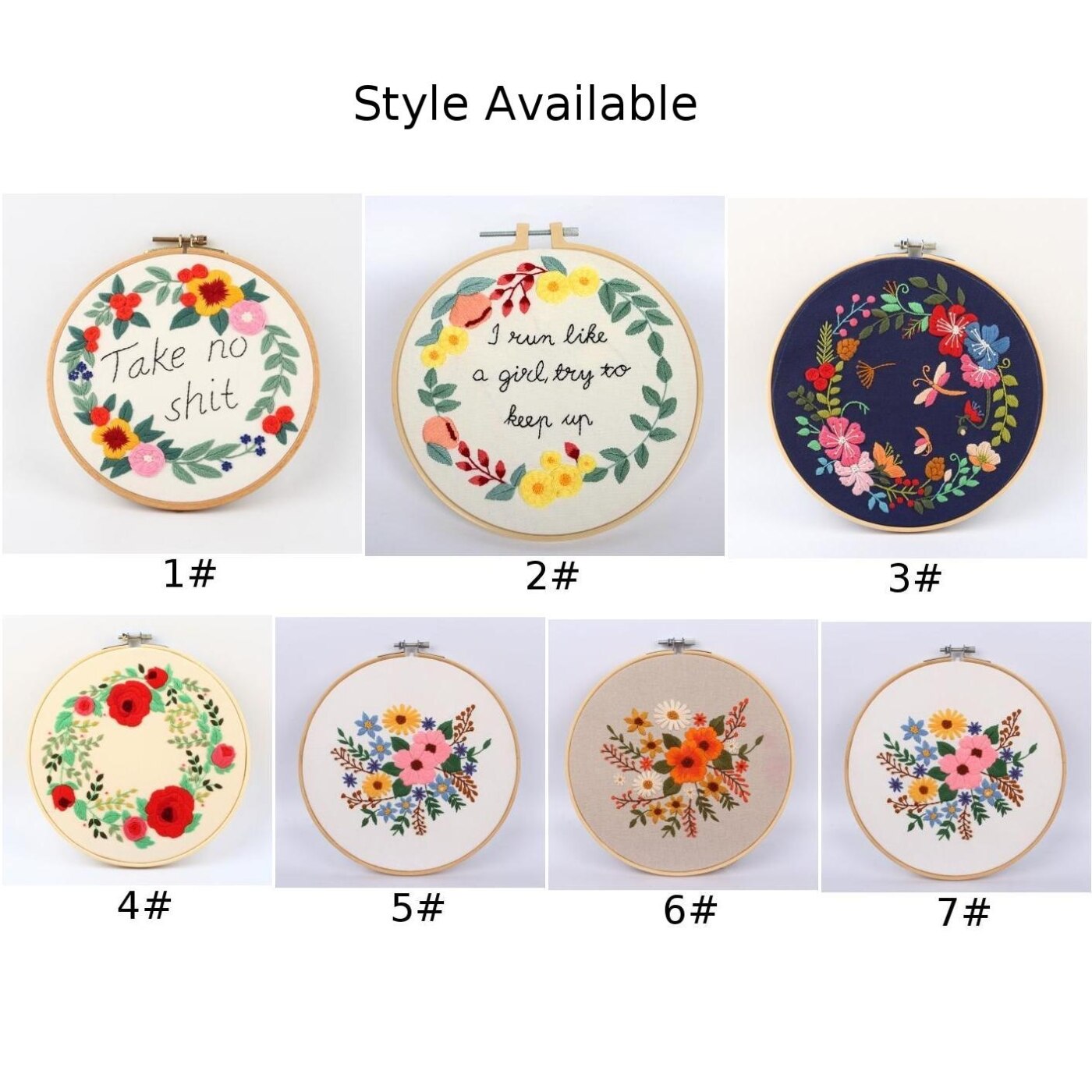 Simple Embroidery Kit Flowers Pattern DIY Handmade... – Vicedeal