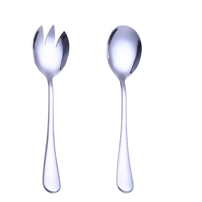 Salad Spoon Fork 2Pcs/Set Salad Dessert Spoon Stai... – Grandado