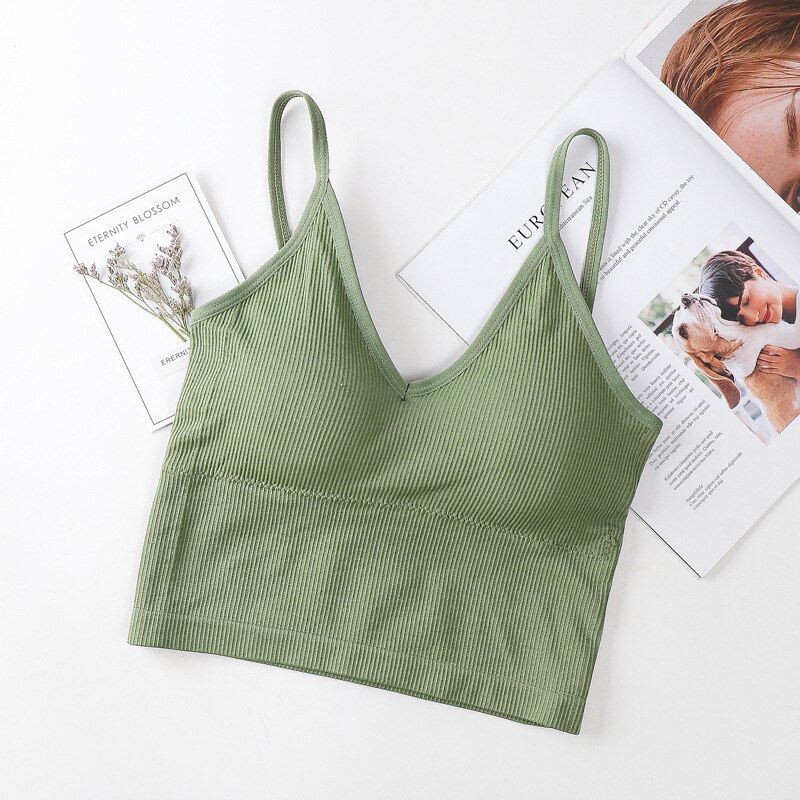 Women Crop Tops Lingerie Vest with Bra Sexy Solid ... – Vicedeal
