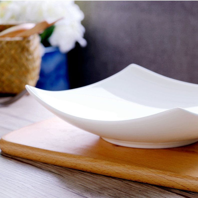 Hotel Tableware Porcelain Plate Pure White Dish Ce... – Grandado