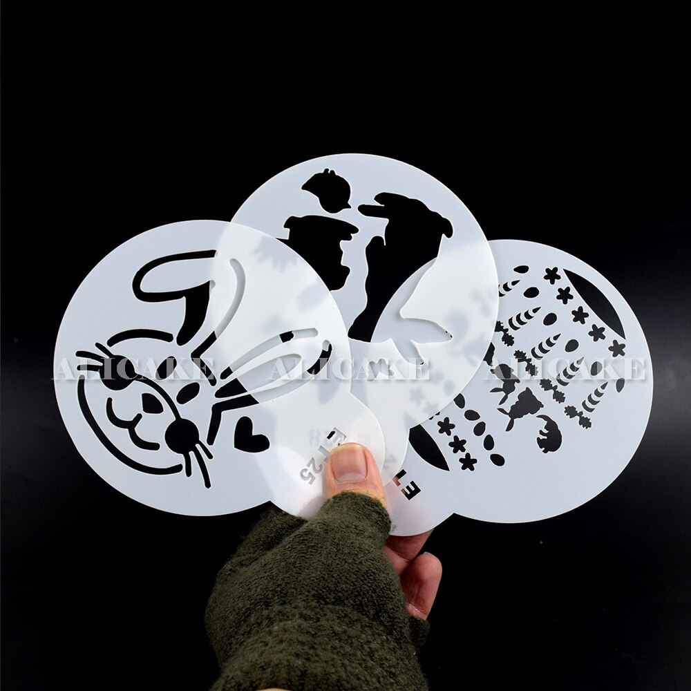 3Pcs Cake Stencil Biscuits Decoration Easter Bunny... – Grandado