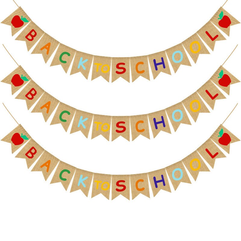 Burlap Welcome Banne Bunting Sign Back To School B... – Grandado