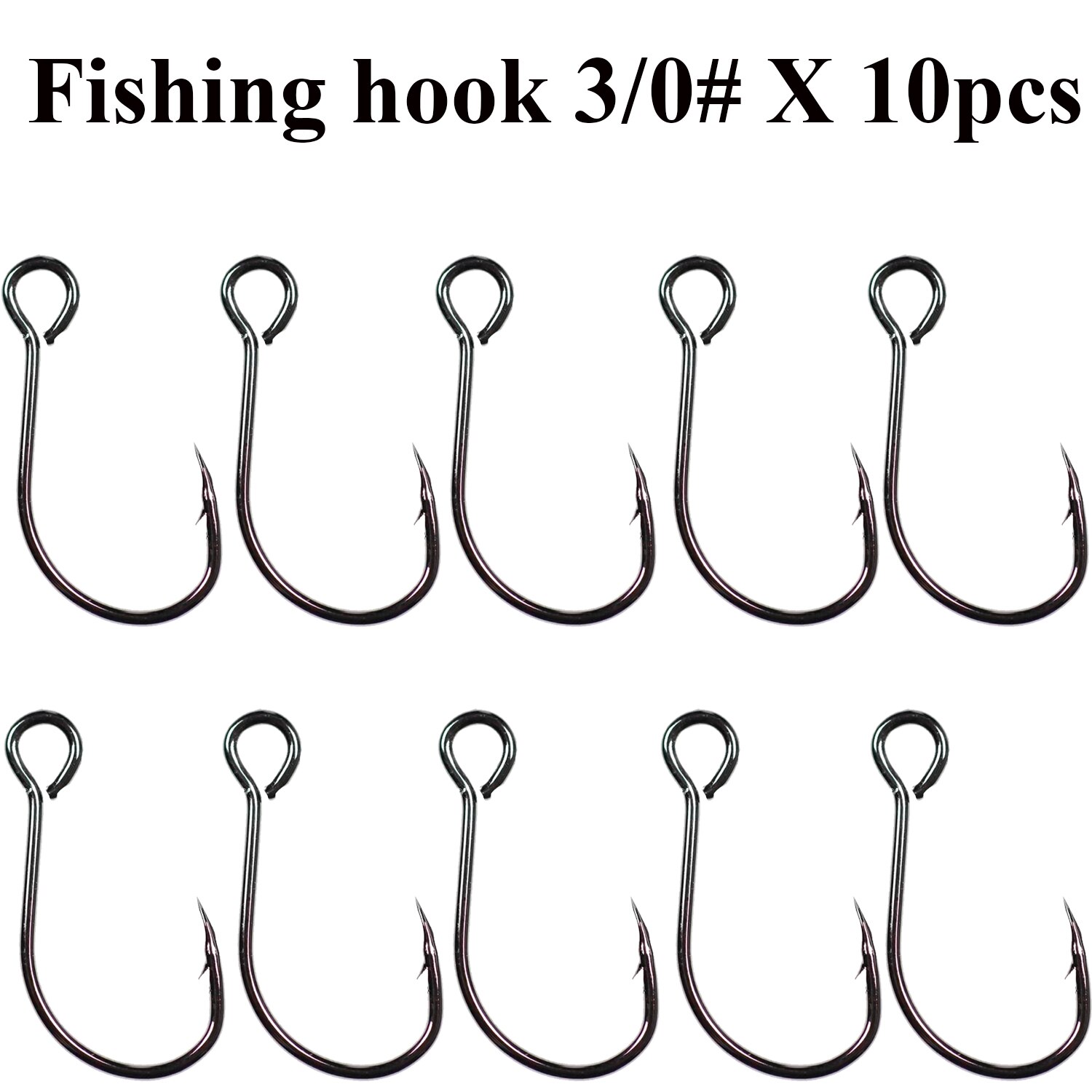 10pcs Fishing Hooks Set High Carbon Steel Inline S... – Grandado