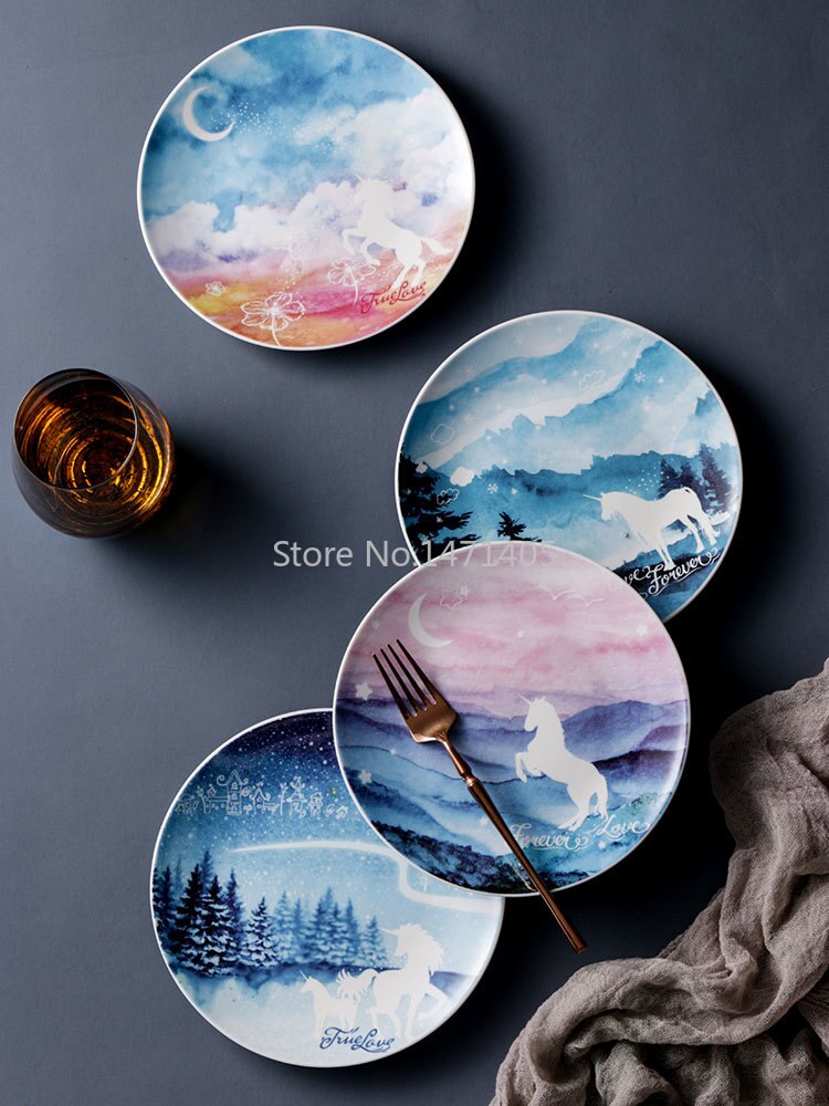 Tallerken fad hjem nordisk net rød pink pige hjert... – Vicedeal