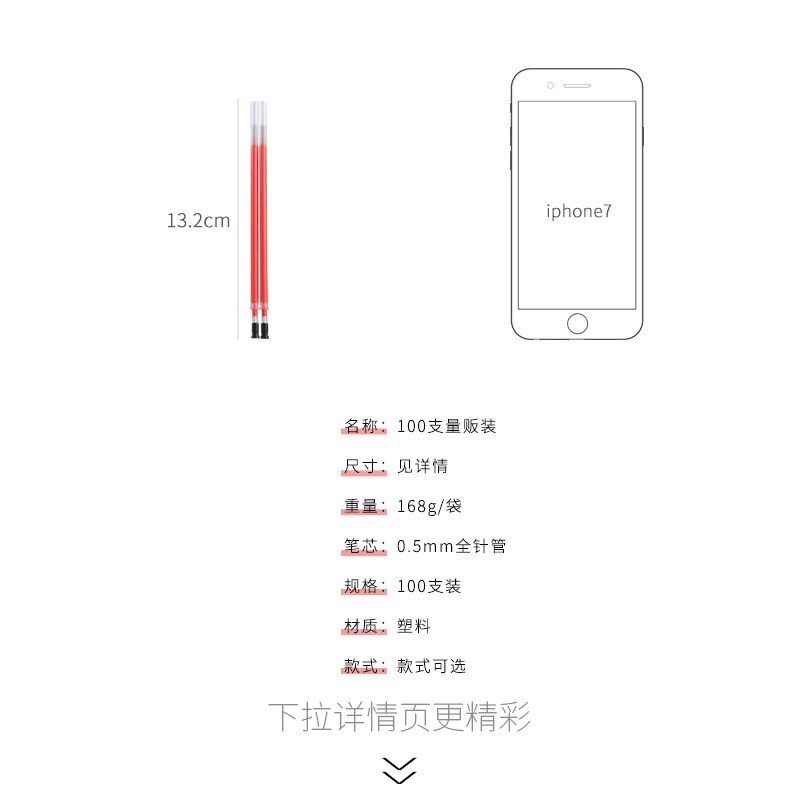 100PCS/lot Full Needle Tube Neutral Pen Core Set 0... – Grandado