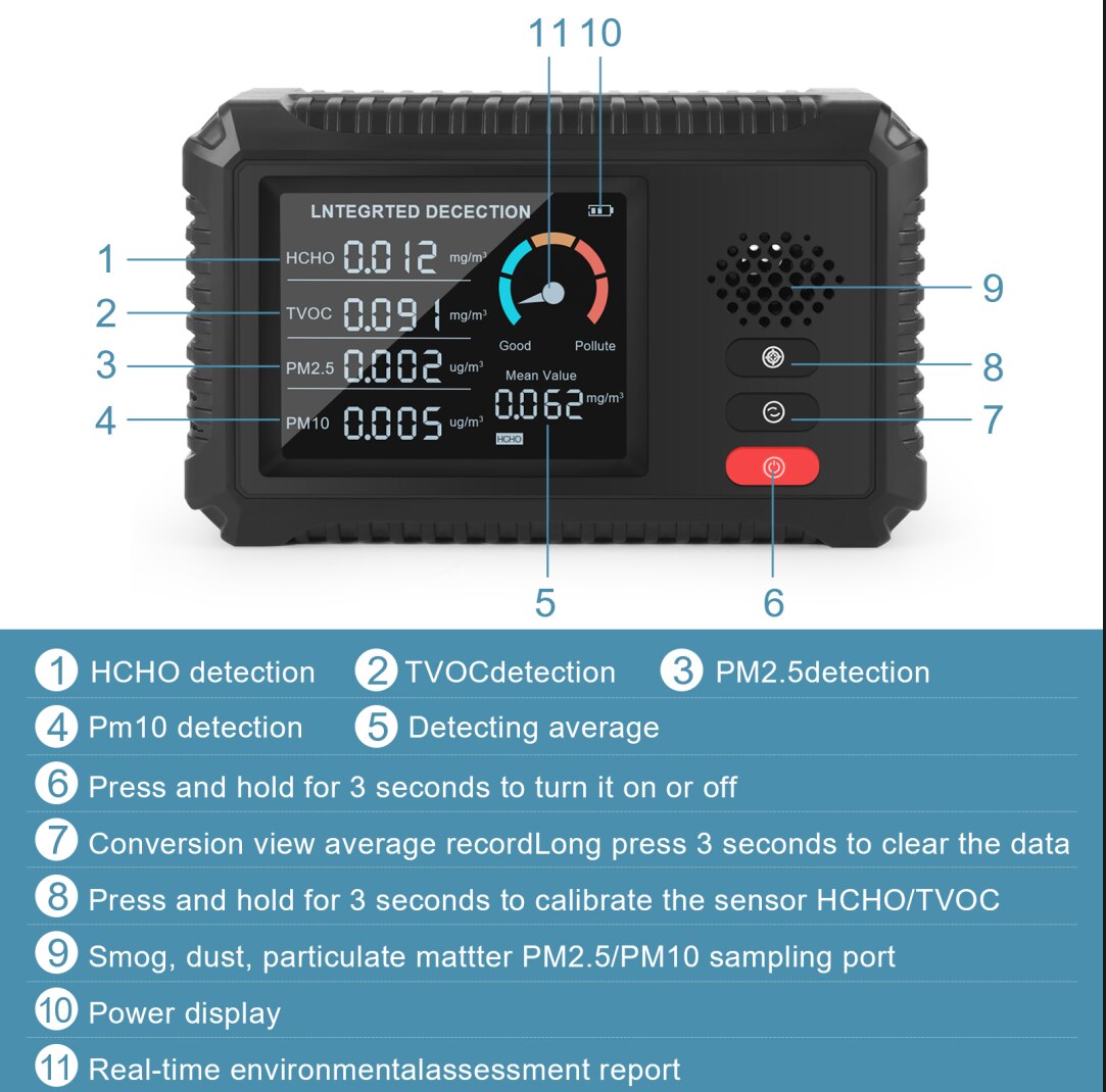 Air Detector Intelligent Detection Of Formaldehyde... – Grandado