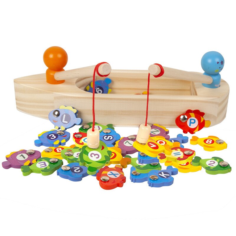Children's Wooden Boat Magnetic Fishing Toys D... – Grandado