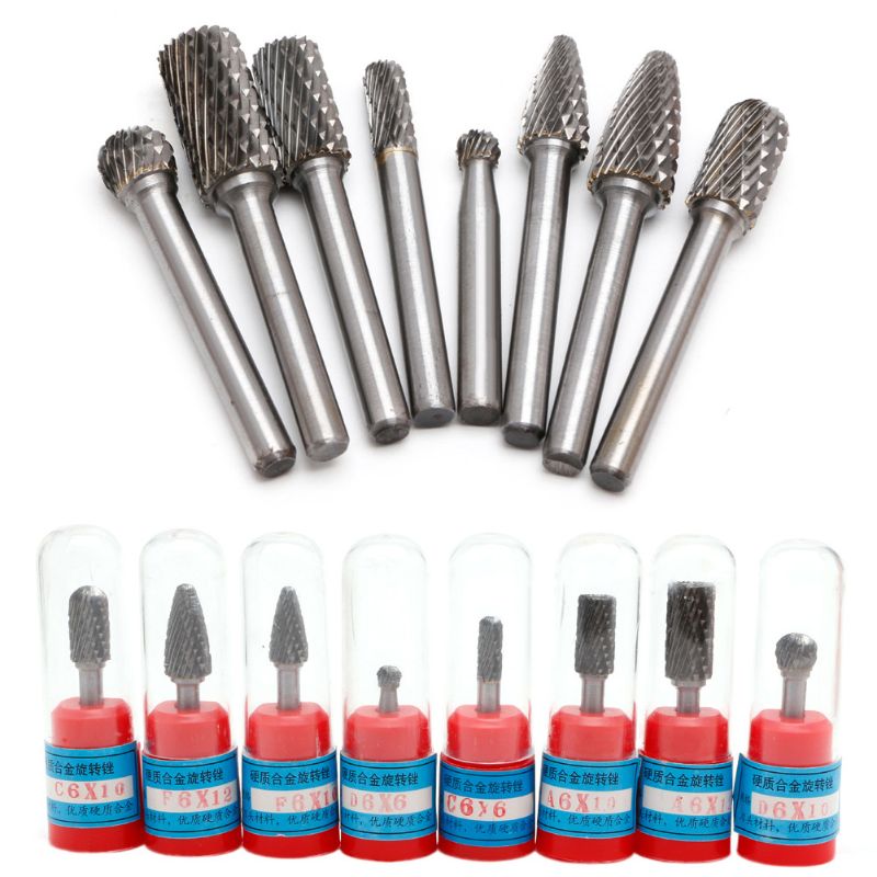 8 Stuks 1/4 "Tungsten Carbide Burr Bit 6 Mm Rotary... – Vicedeal