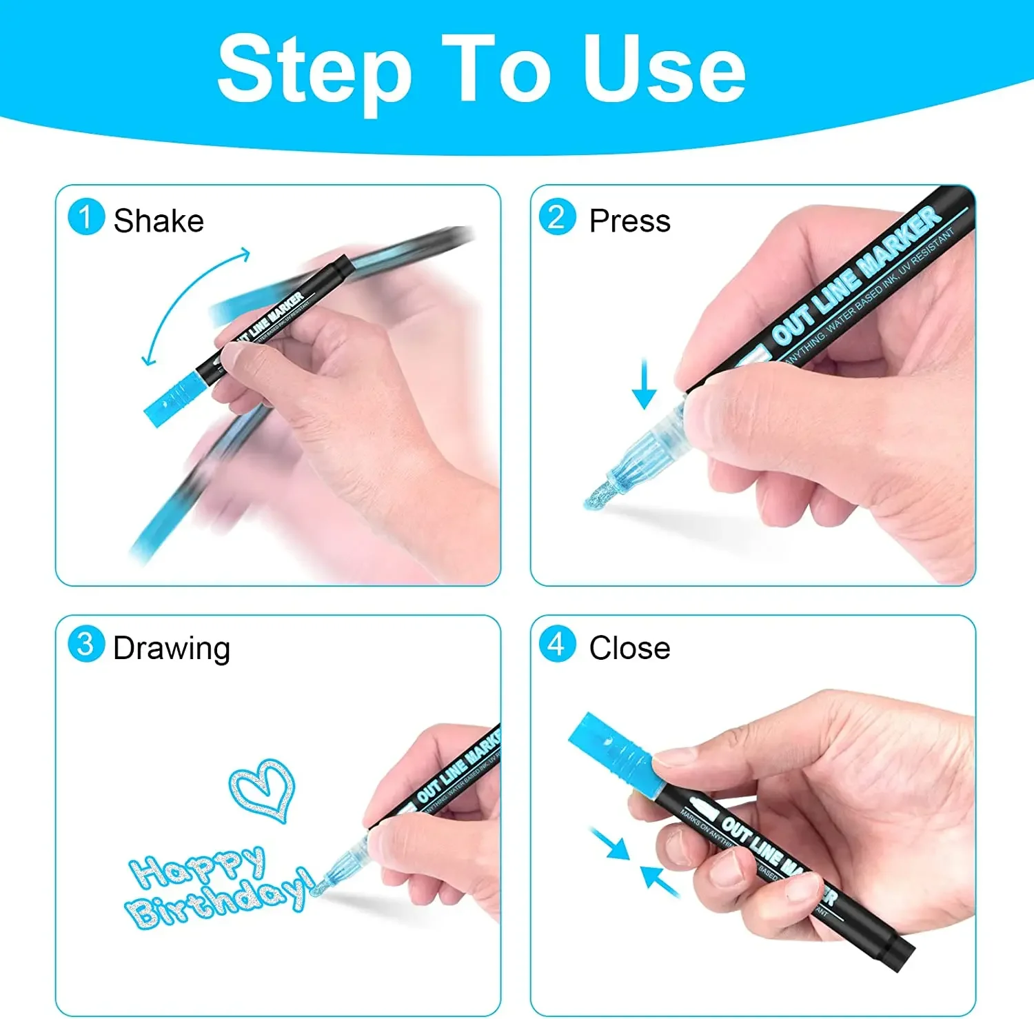 36 Color Double Line Outline Art Pen Marker Pen DI... – Grandado