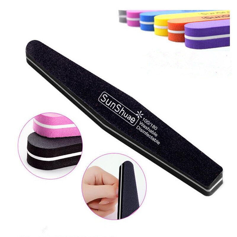 3 Pcs/lot Double Side 100/180 Sunshine Nail Files ... – Grandado