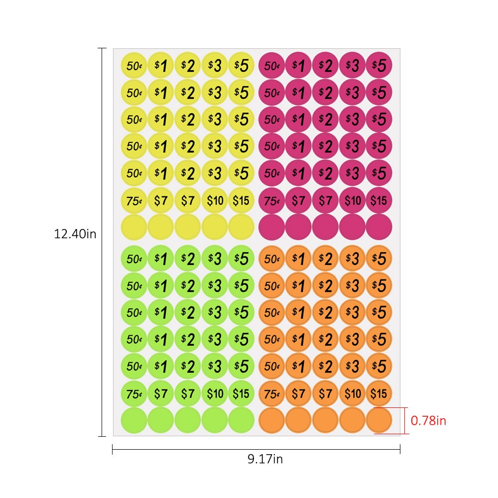 10 Sheet Pricing Stickers Dollar Stickers Self Adh... – Grandado