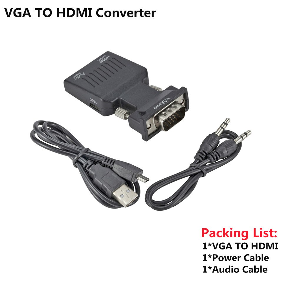 VGA to HDMI-compatible Converter Adapter 1080P VGA... – Grandado