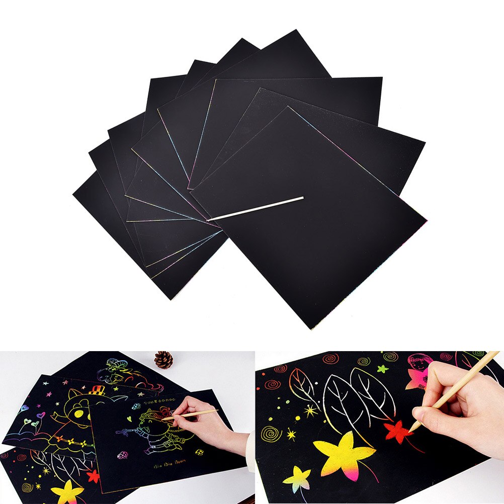 10Sheets 16K Kids Painting Set Scratch Sheets Pape... – Grandado