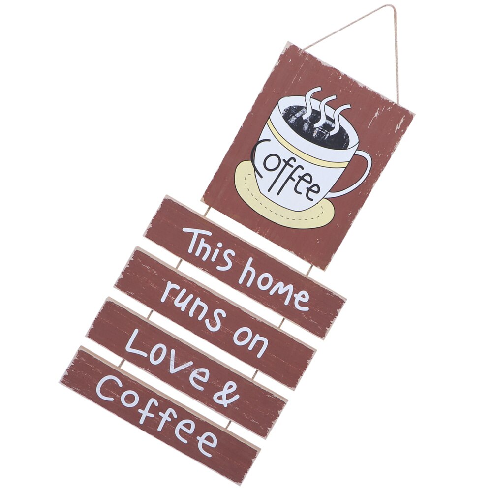 Cafe Wall Decoration Wooden Plank Sign Wood Crafts... – Grandado
