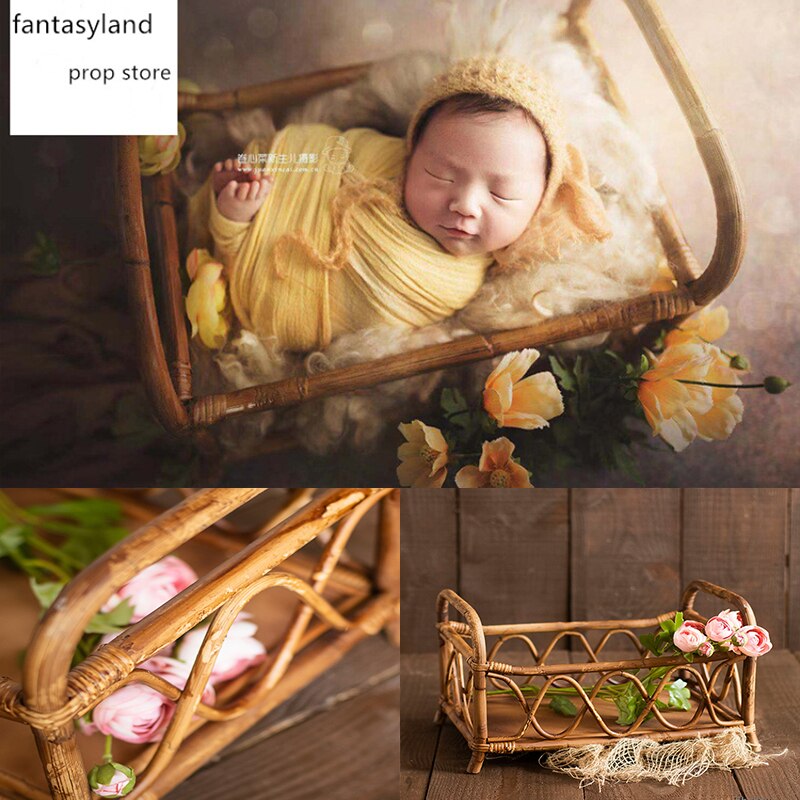 Newborn Photography Props Vintage Woven Baby Baske... – Grandado