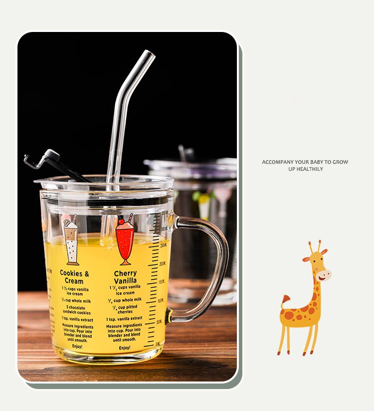 Transparent Calibration Cup with Lid Drinking Set ... – Grandado