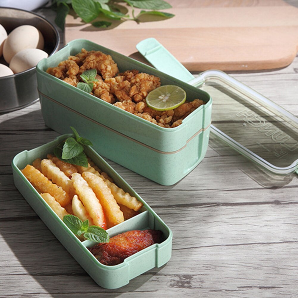 900ml 3 Layers Bento Box Eco-Friendly Lunch Box Fo... – Grandado