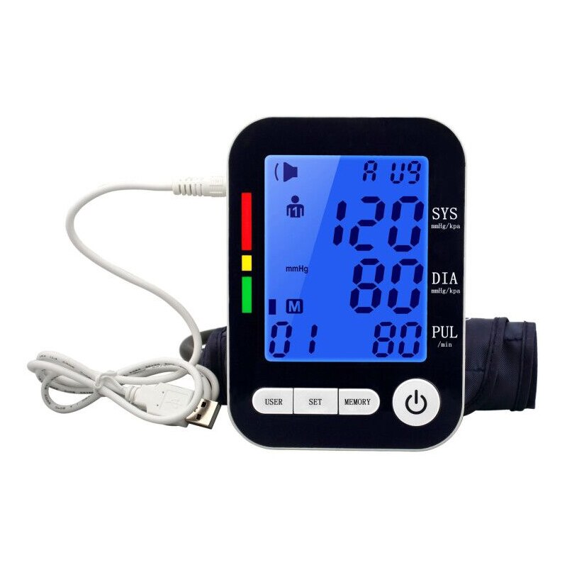 Blue Display Sphygmomanometer Arm Electronic Elect... – Grandado