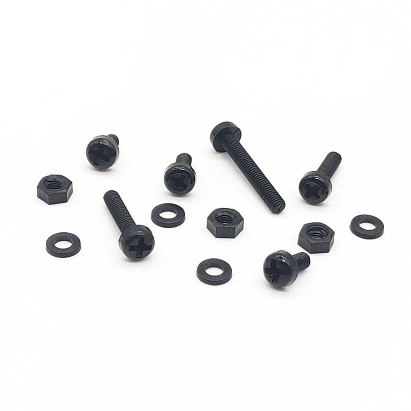 350pcs Plastic Screws Black White Nylon Phillips P... – Grandado