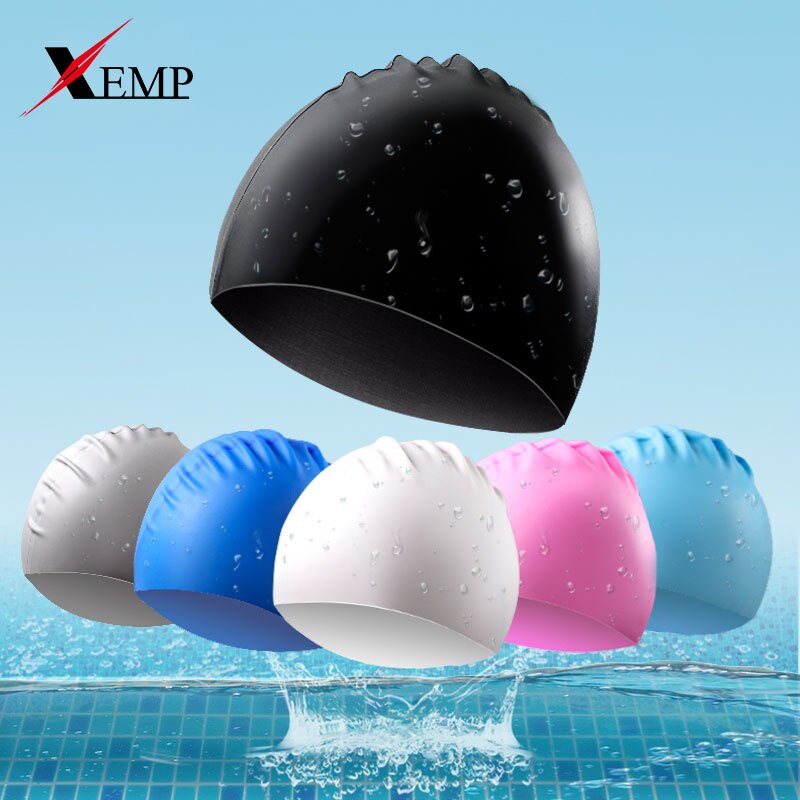 Adults Swimming Caps Men Women Long Hair Waterproo... – Grandado