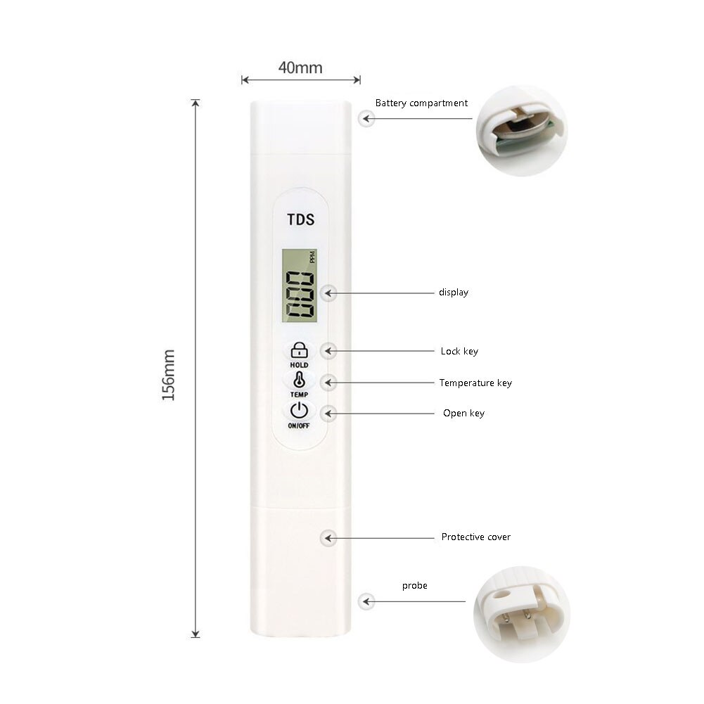 LCD Digital TDS Temperature Water Tester Pen Handh... – Grandado