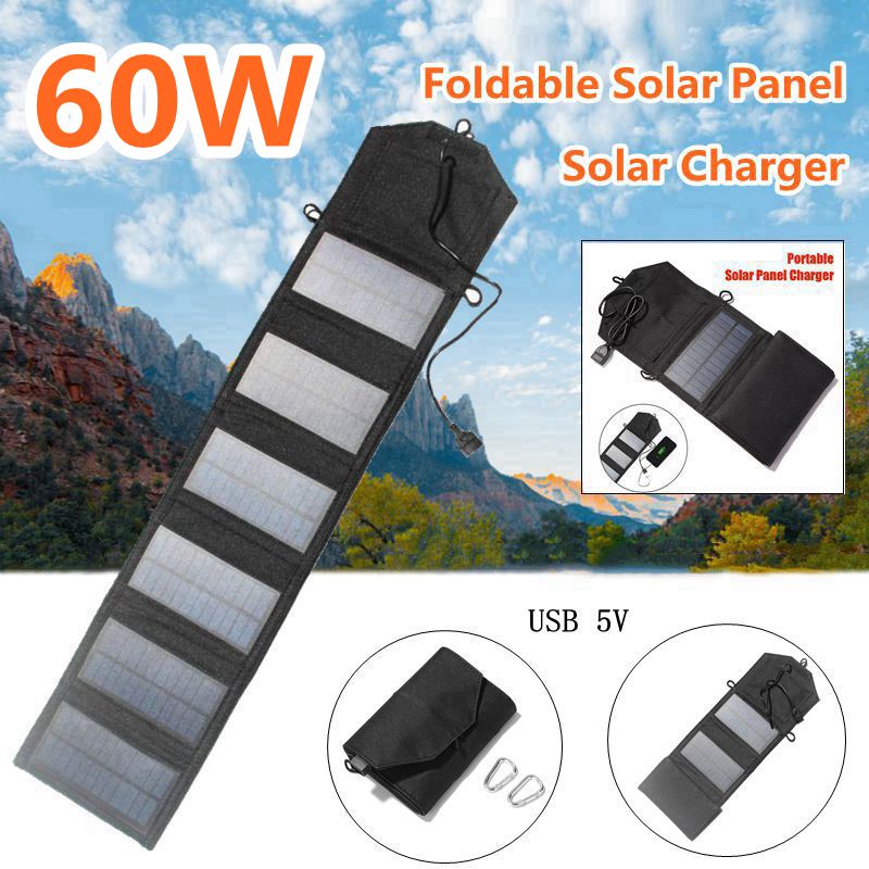 Panneau solaire pliable 60W, chargeur USB 5V, cell... – Grandado