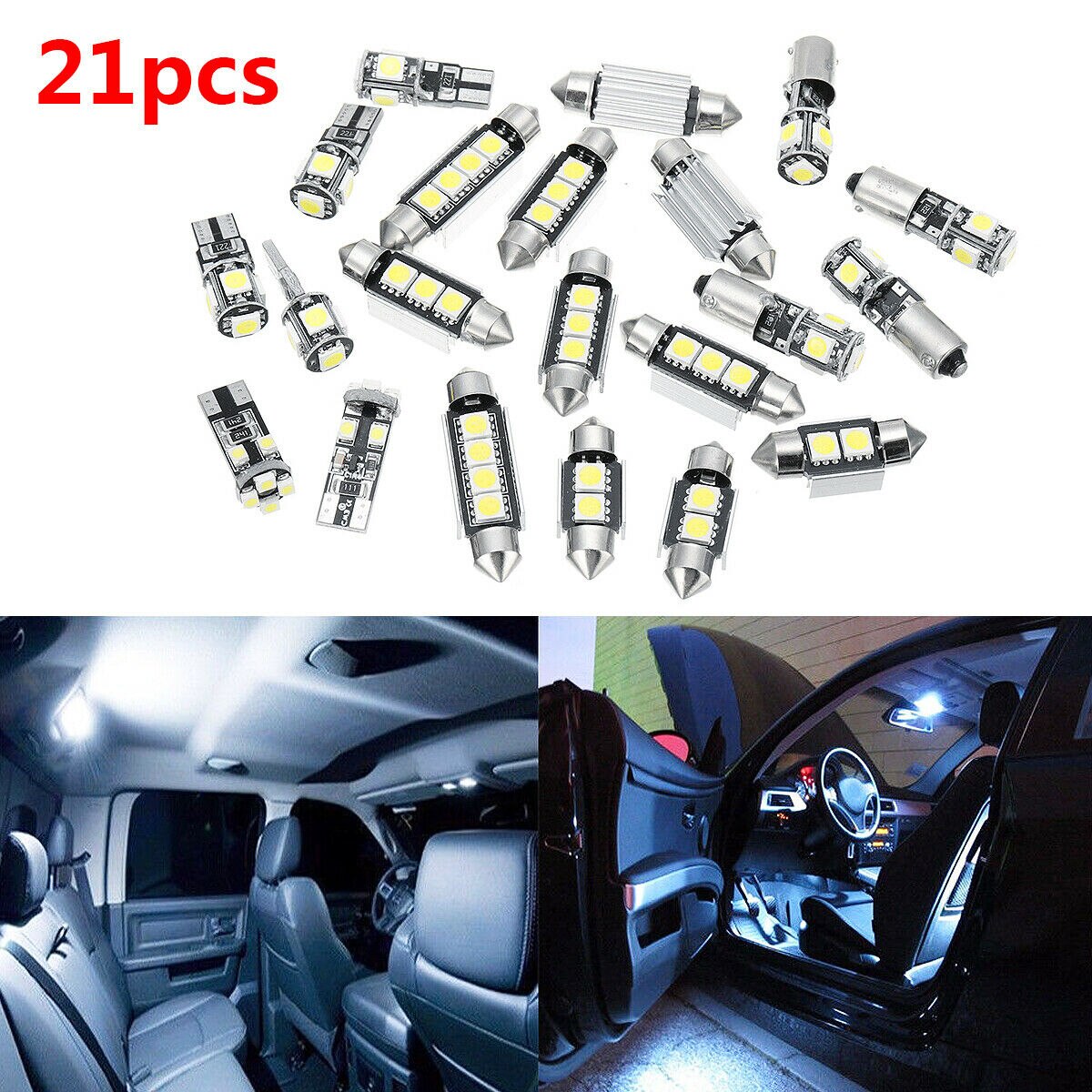 Compatible LED Light 21 Bulbs Bulb Car Replacement... – Grandado