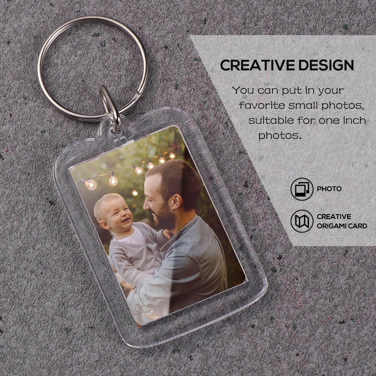 10 stk rektangel blank fotoramme splitring nøgleri... – Vicedeal