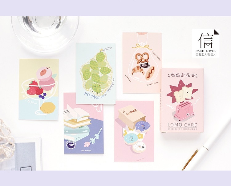28 Pcs/Set Tea Party Series Lomo Card DIY Cartoon ... – Grandado