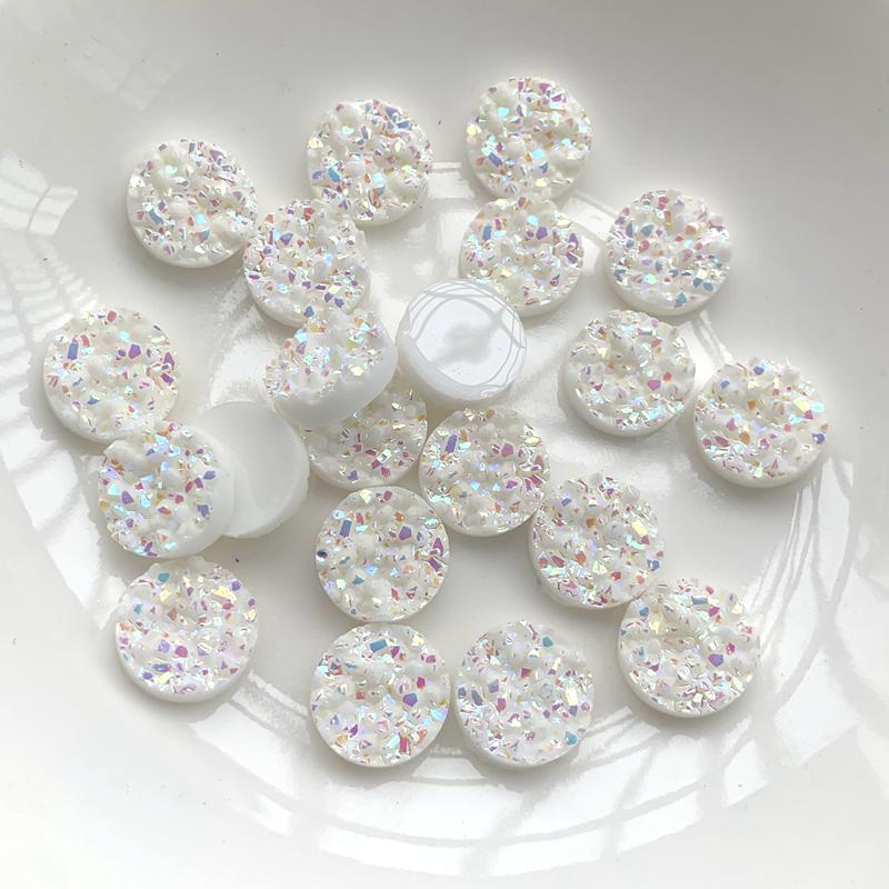 Bling 50PCS 12mm Round AB Colors Mineral Surface R... – Grandado
