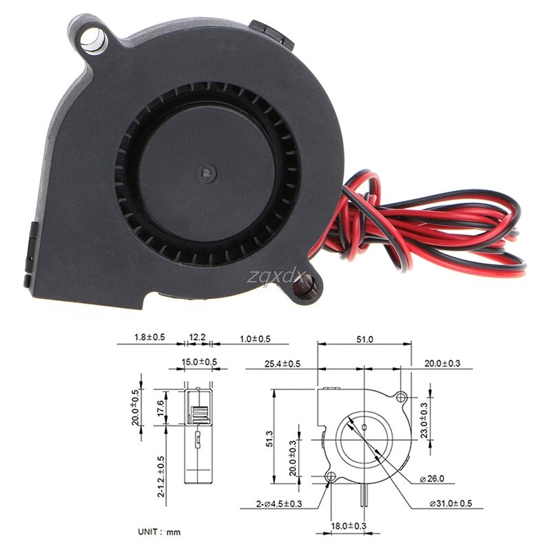 1Pc 12V DC 50mm Blow Radial Cooling Fan Hotend Ext... – Grandado