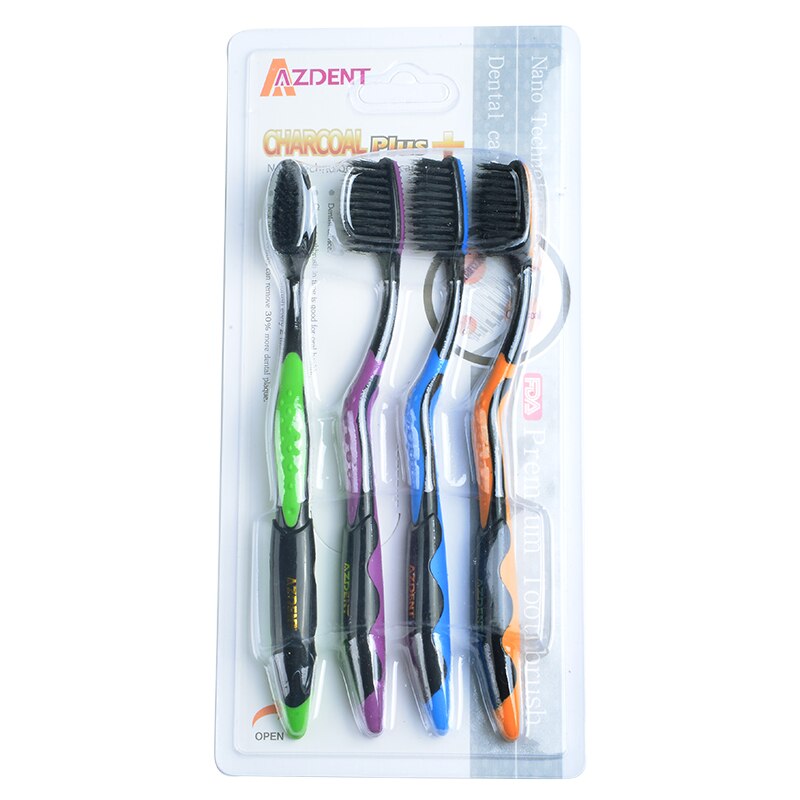 4Pcs/Pack Bamboo Charcoal Toothbrush Heads Black O... – Grandado