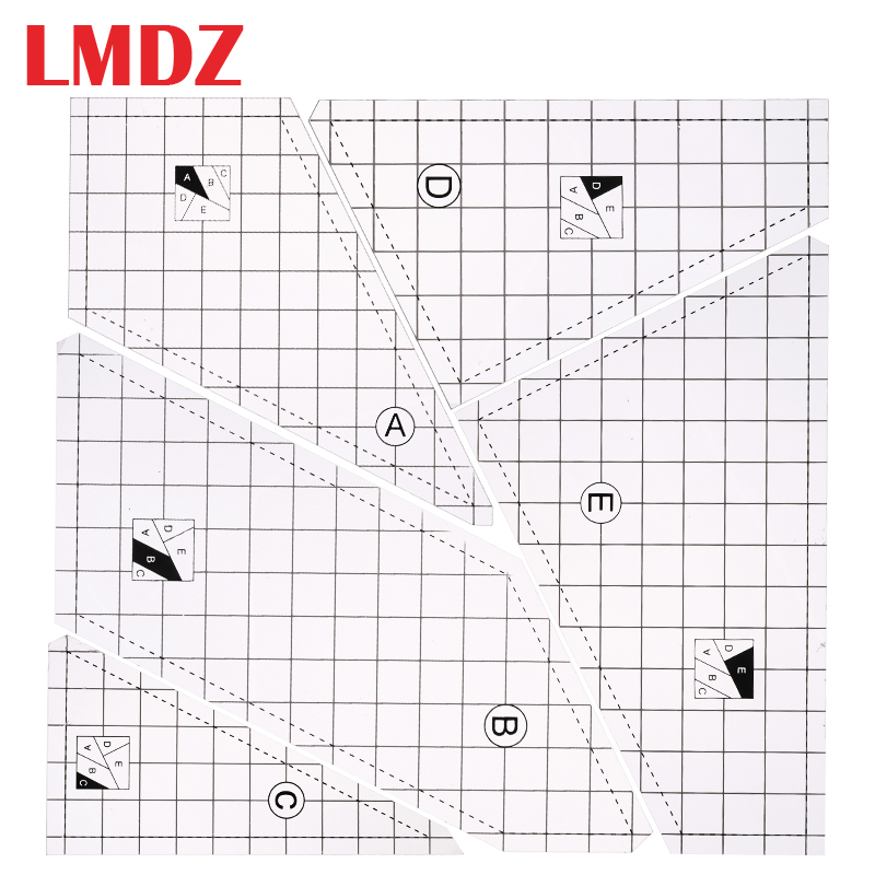 Lmdz 5 stk quilting lineal skabelon prøvesæt genne... – Grandado