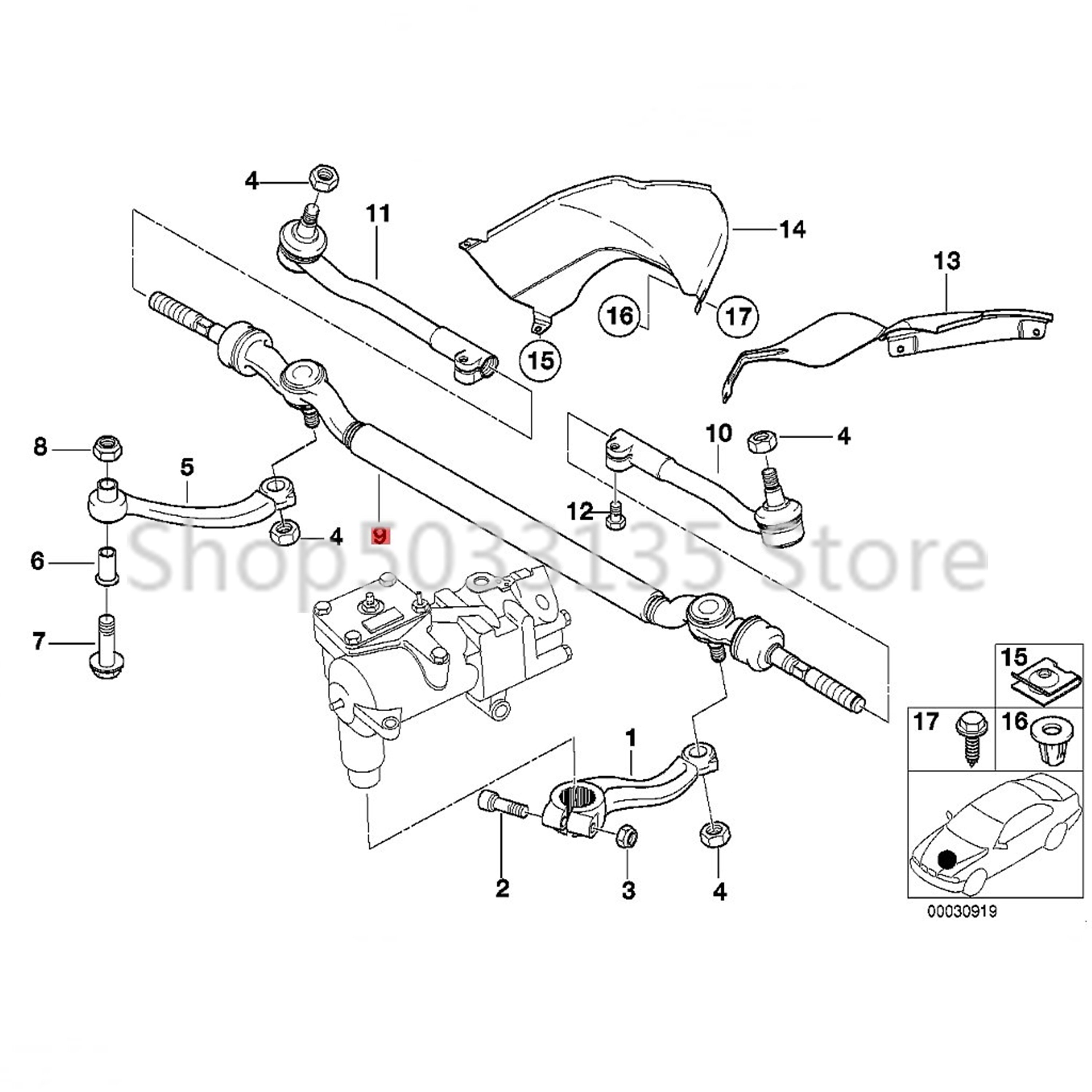 CAR straight tie rod assembly bm wE39 535I 540I Ce... – Vicedeal