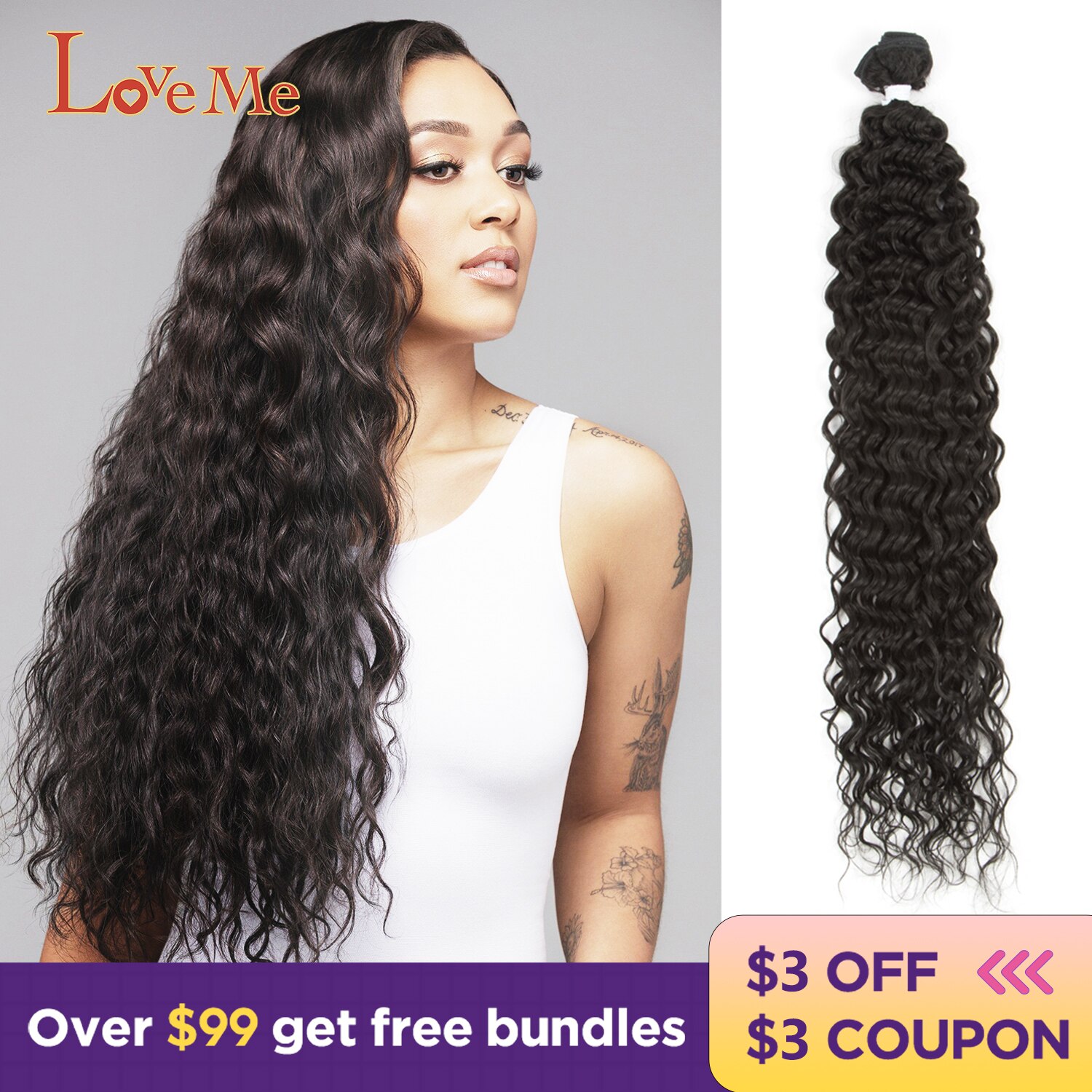 LOVE ME 32 Inches Deep Wave Bundles Curly Hair Afr... – Vicedeal