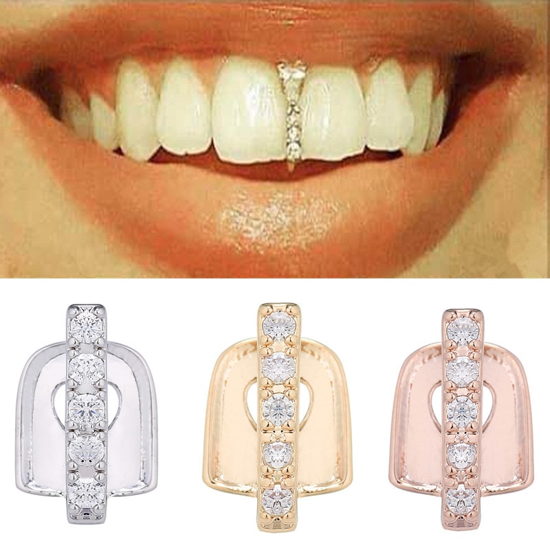 Hip Hop Gold Teeth Grillz Top Crystal Grills Denta... – Vicedeal