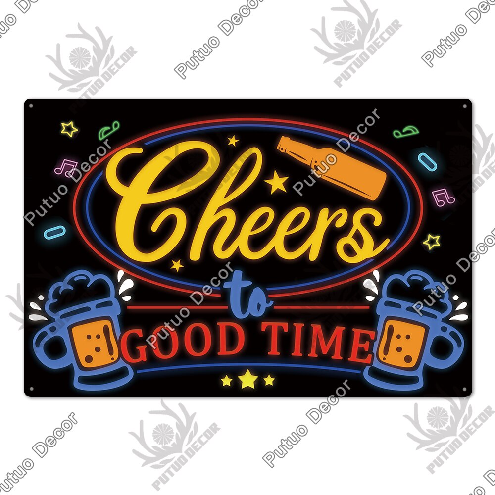 Putuo Decor Tiki Bar Metal Signs Beer Tin Poster M... – Grandado