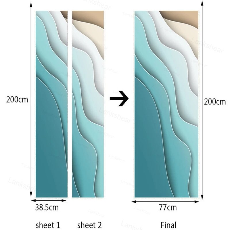 Moderne Abstracte Deur Sticker 3D Geometrische Lij... – Vicedeal