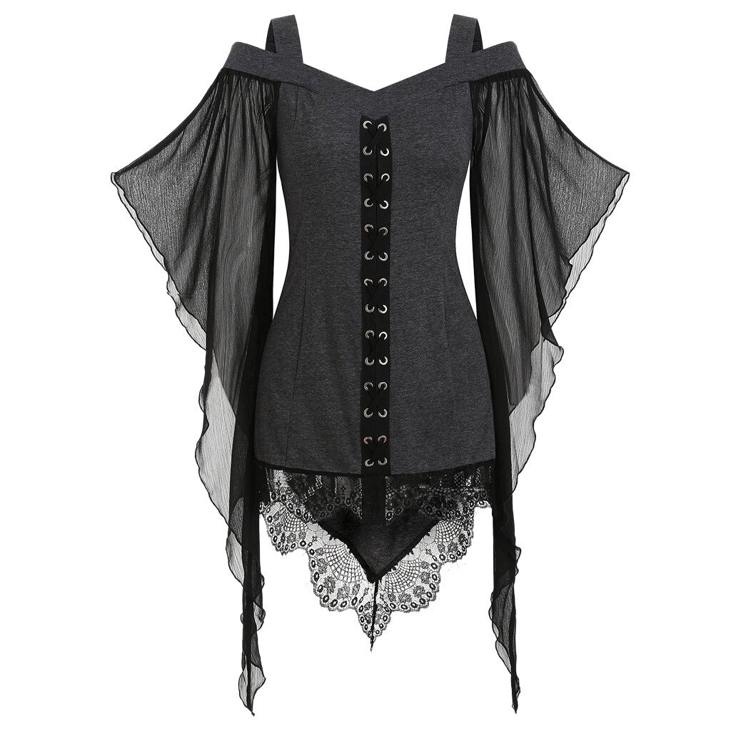 Women Gothic Criss Cross Lace Halloween Costumes F... – Grandado