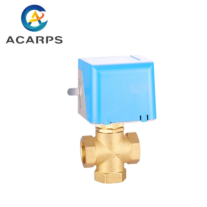 Three Way 3/4" 1"Motorized Electric Brass Globe Va... – Vicedeal