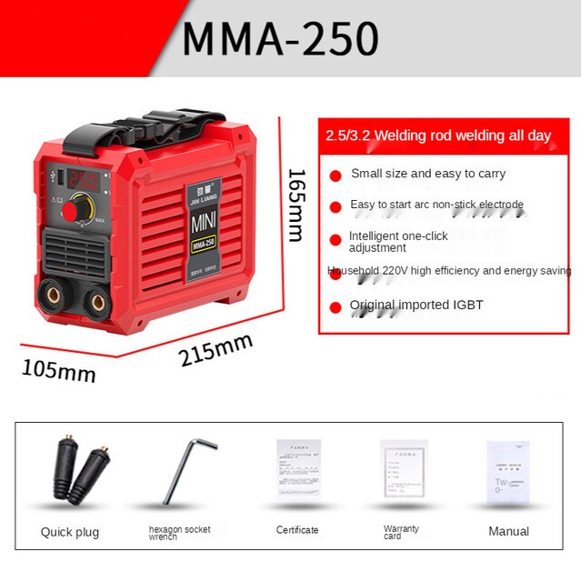 MMA-250MINI Booglassen Machine Inverter Dc Draagba... – Vicedeal