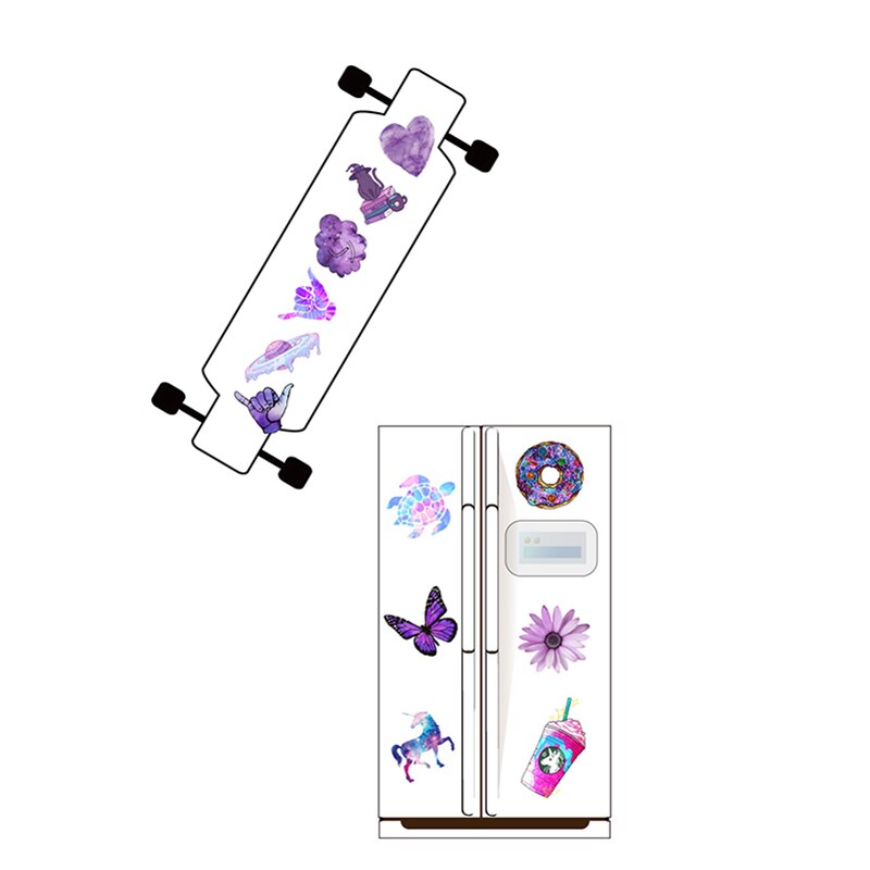 50Pcs Cartoon Paars Stijl Meisje Stickers Voor Lap... – Vicedeal